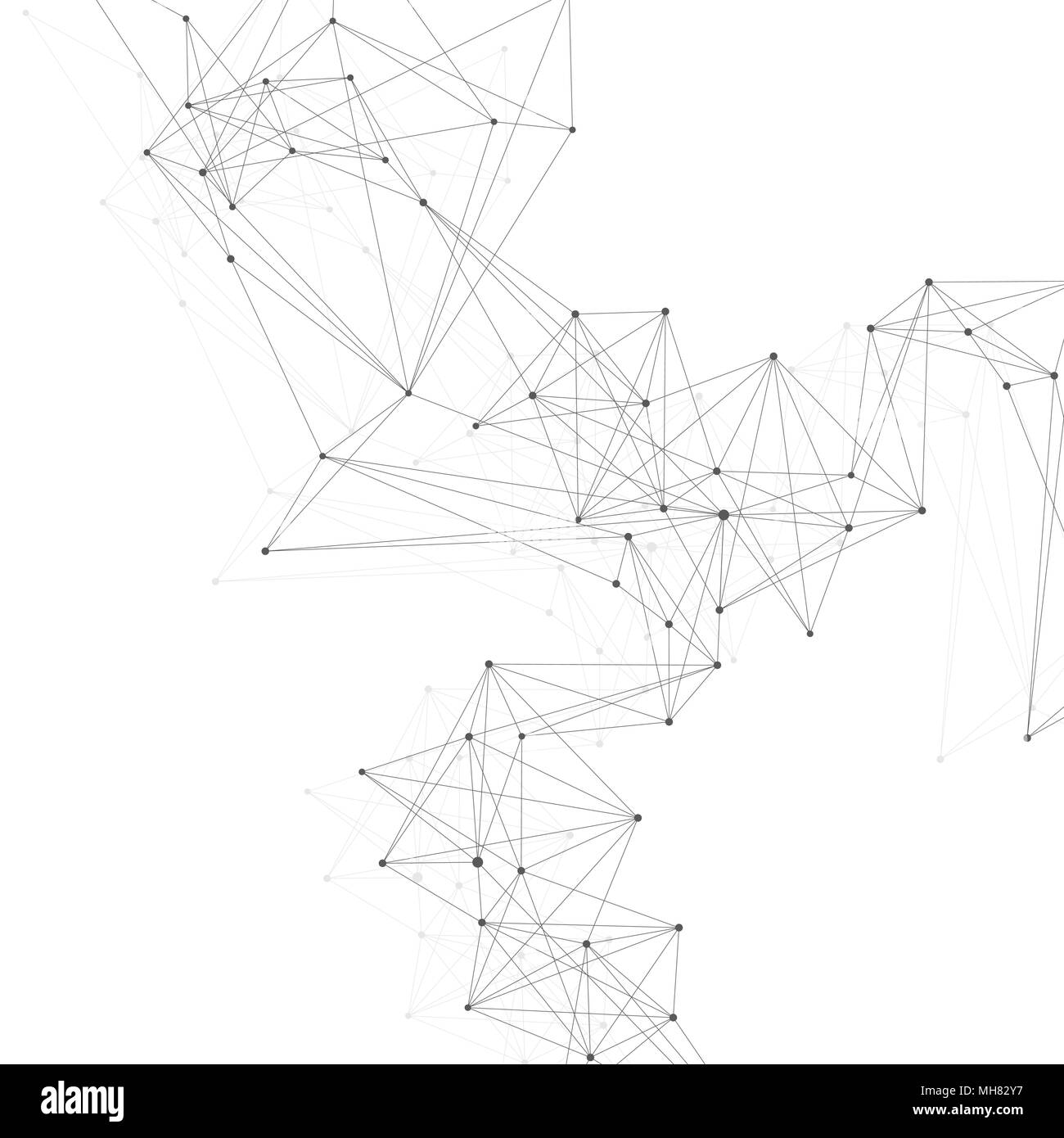 Geometric abstract background with connected line and dots. Graphic ...