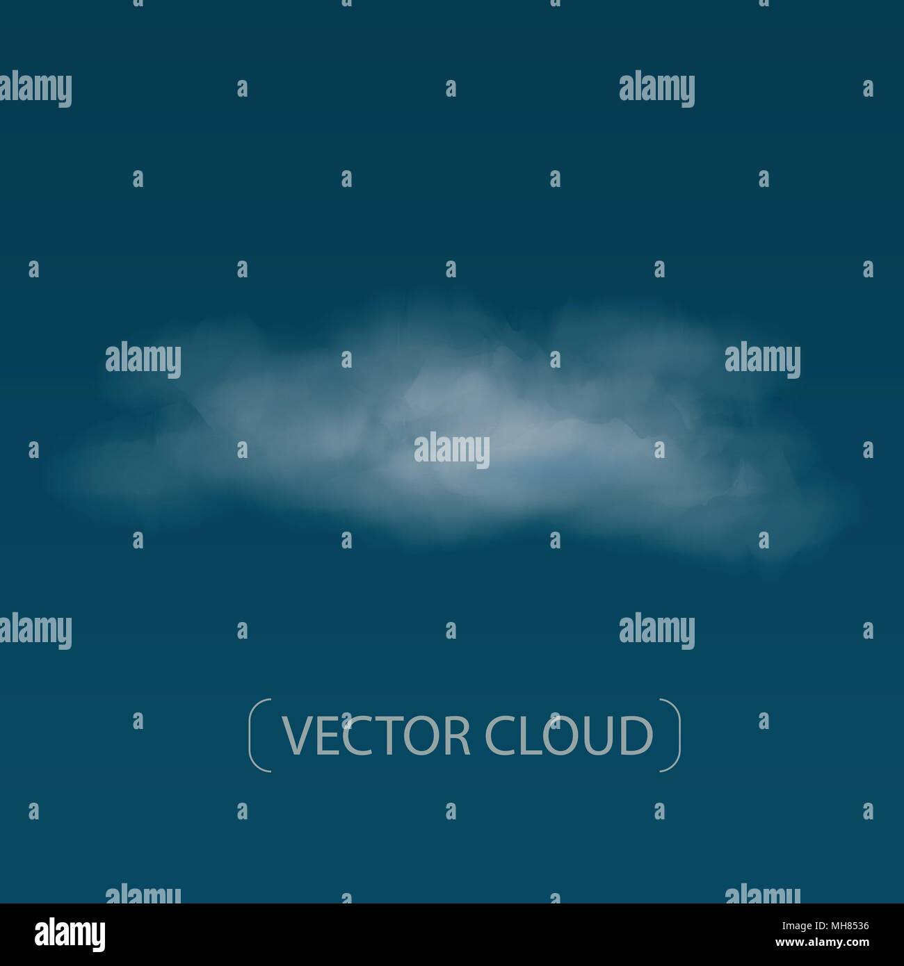 Realistic and high detailed vector cloud on blue background Stock ...