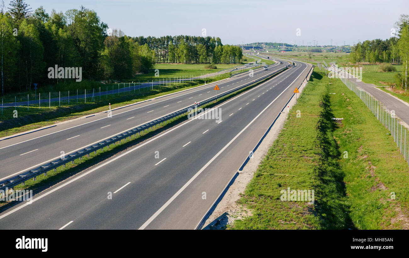 Many line of express road, above view Stock Photo - Alamy