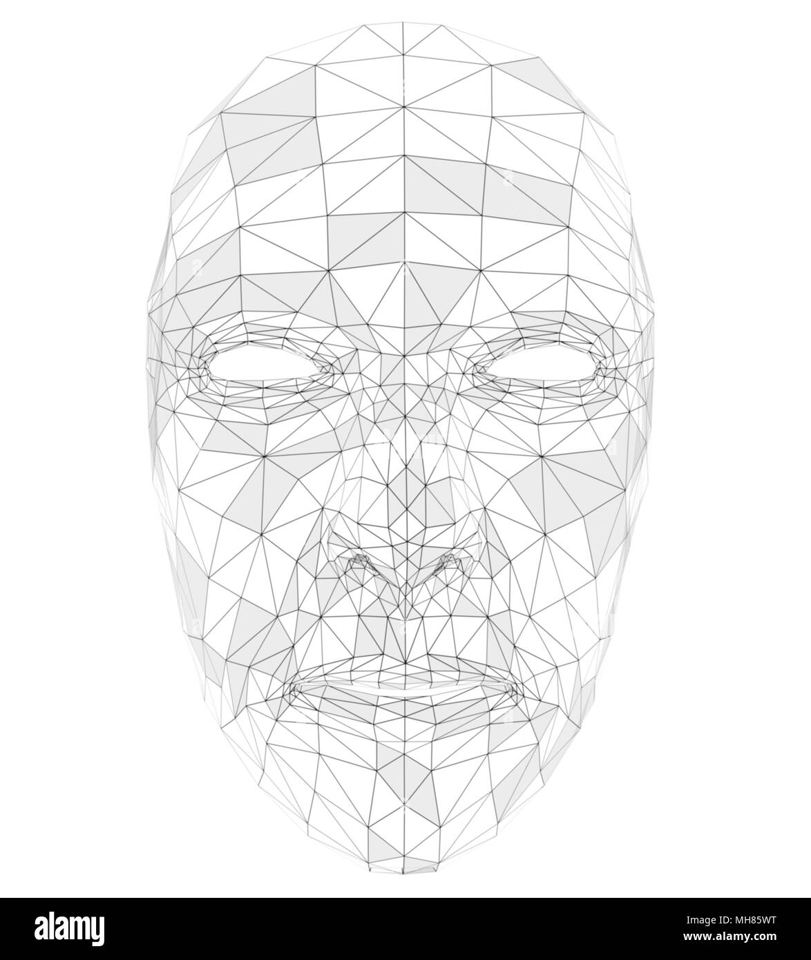 Human face consisting of lines, polygons and dots Stock Photo - Alamy