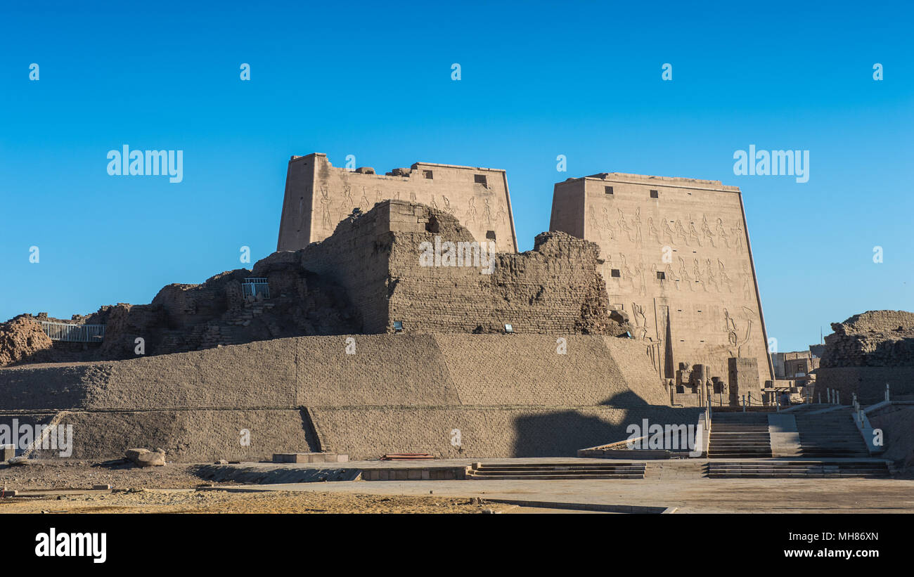 Ptolemaic Temple of Horus, Edfu (Idfu, Edfou, Behdet), Egypt Stock ...