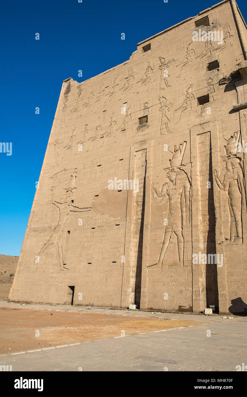 Ptolemaic Temple of Horus, Edfu (Idfu, Edfou, Behdet), Egypt Stock ...