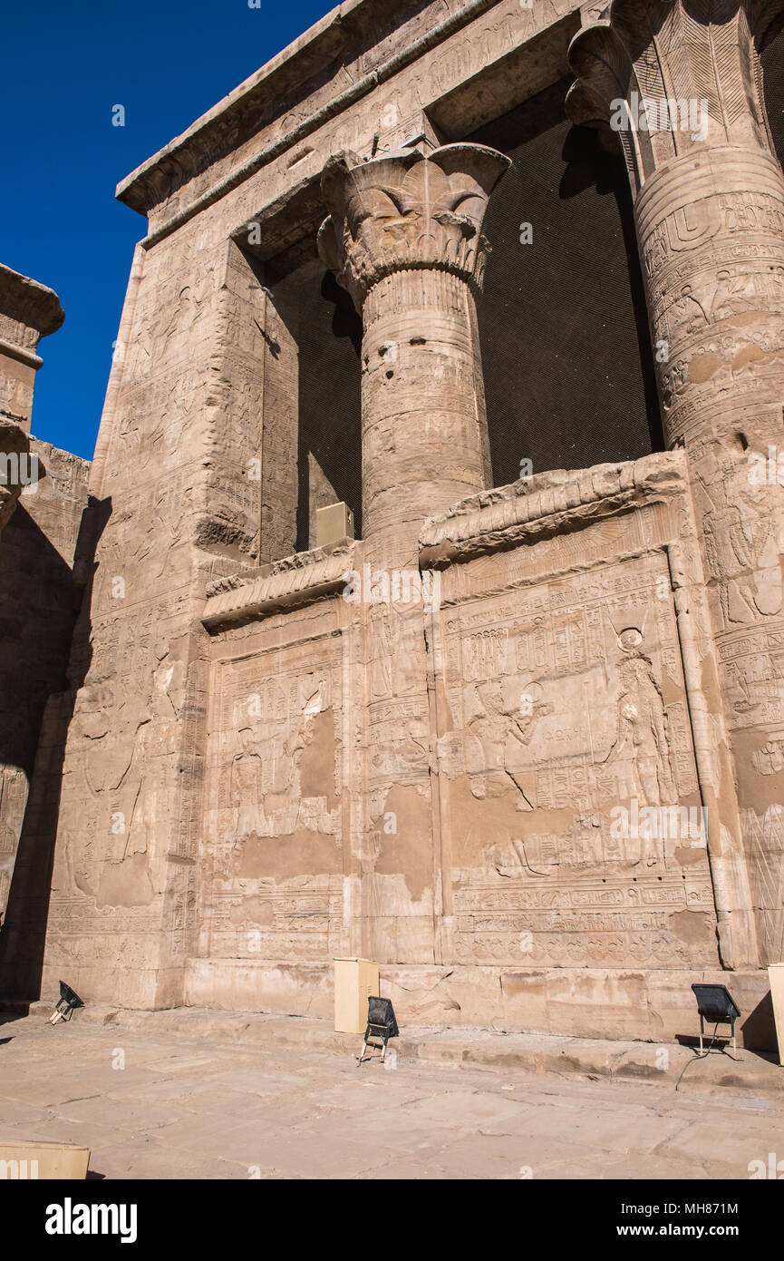 Ptolemaic Temple of Horus, Edfu (Idfu, Edfou, Behdet), Egypt Stock ...