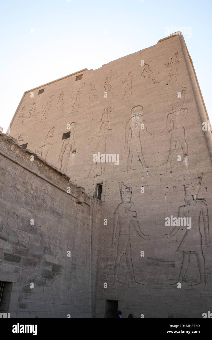 Ptolemaic Temple of Horus, Edfu (Idfu, Edfou, Behdet), Egypt Stock ...