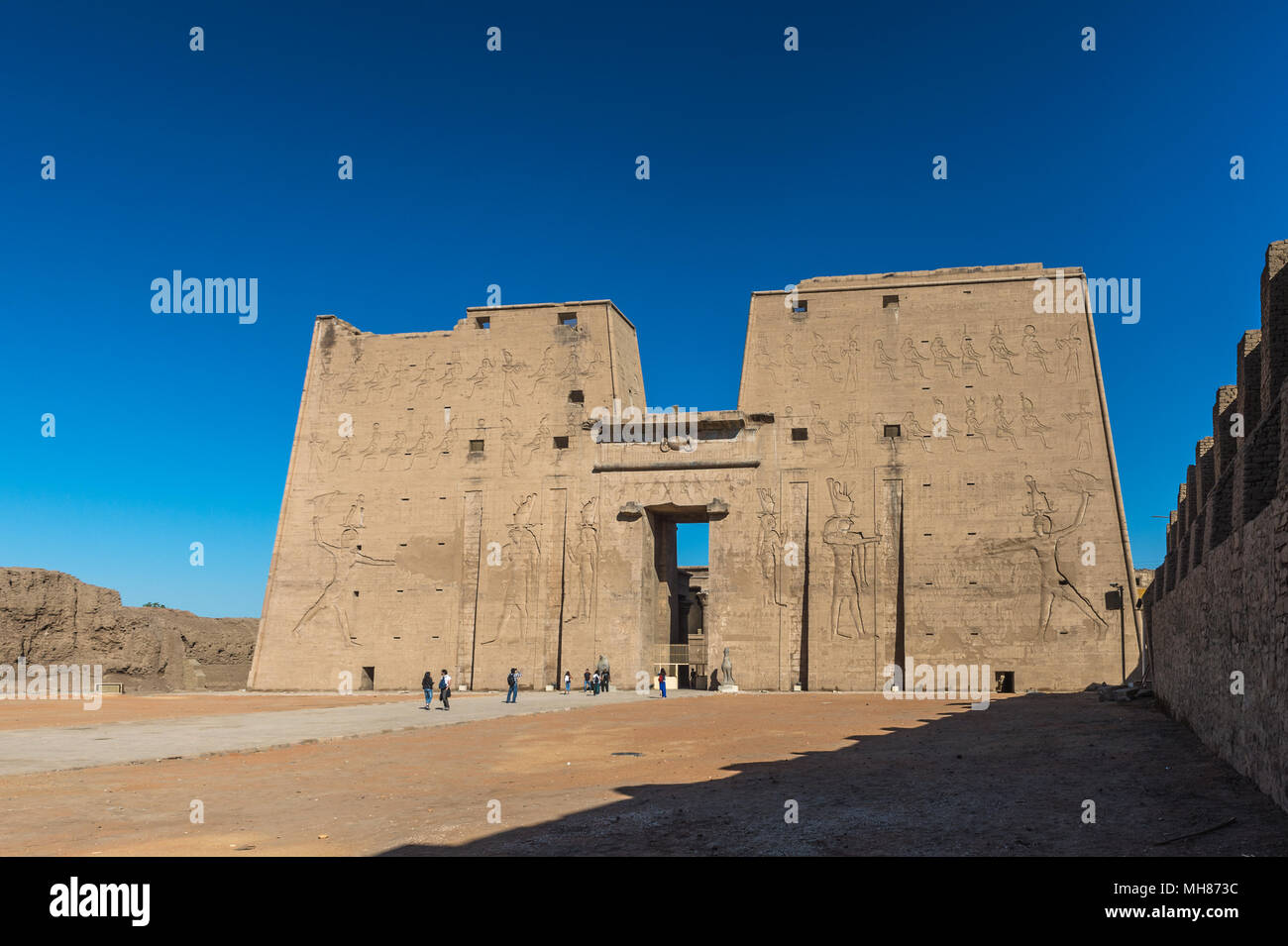 Ptolemaic Temple of Horus, Edfu (Idfu, Edfou, Behdet), Egypt Stock ...