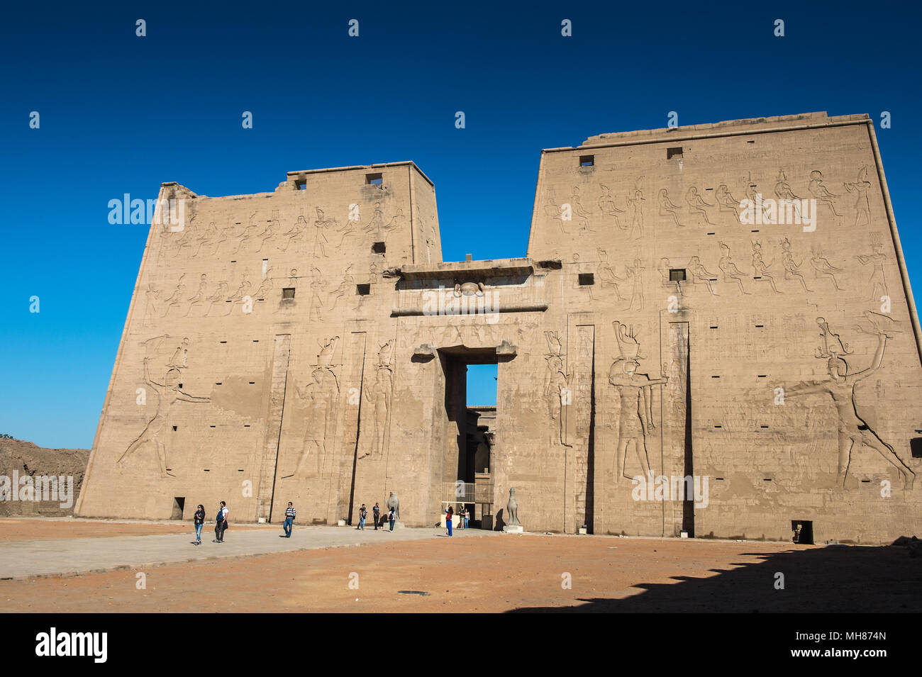 Ptolemaic Temple of Horus, Edfu (Idfu, Edfou, Behdet), Egypt Stock ...