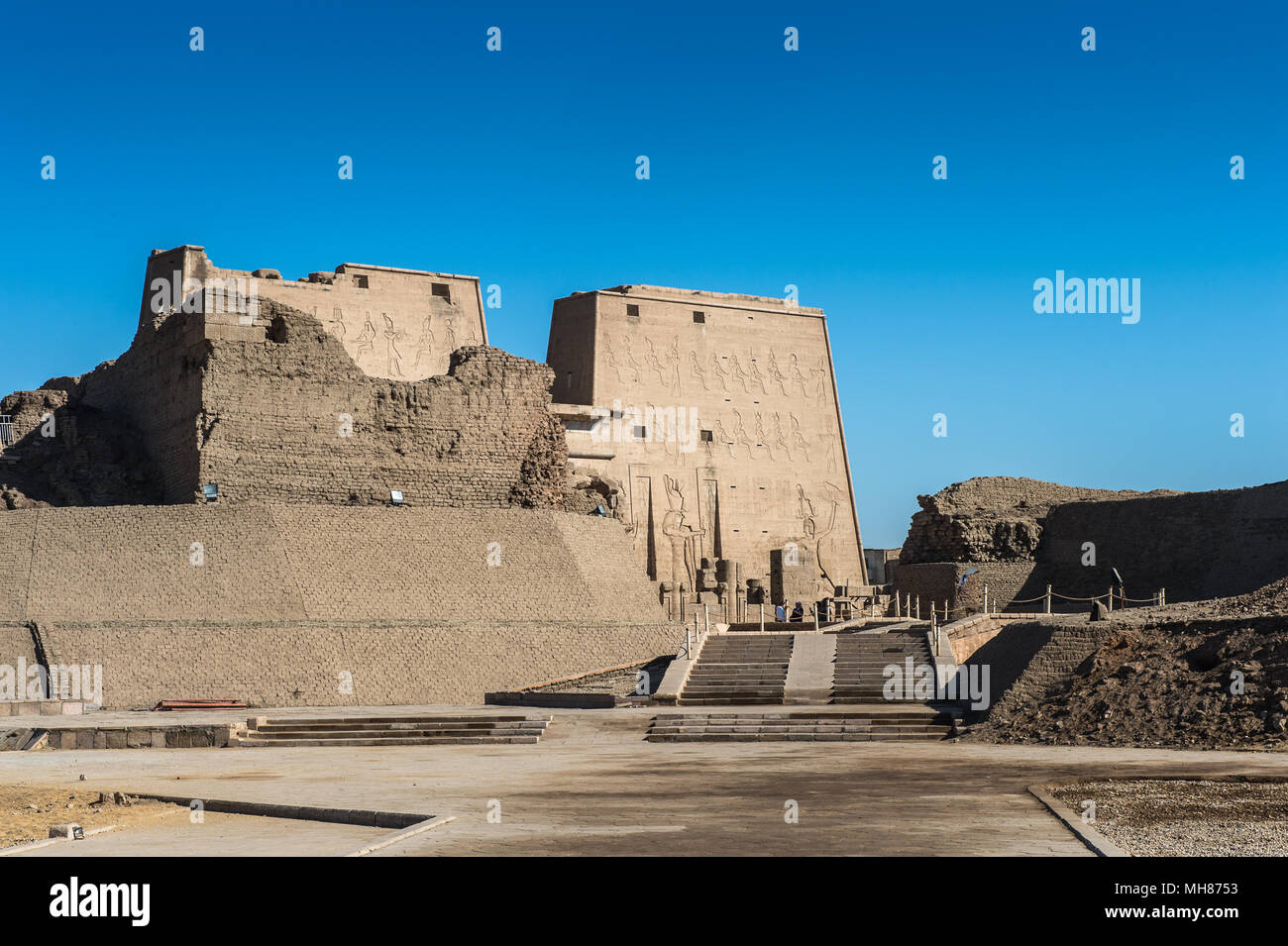 Ptolemaic Temple of Horus, Edfu (Idfu, Edfou, Behdet), Egypt Stock ...