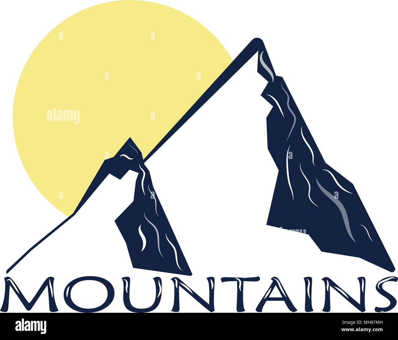 Black white mountains alpine Stock Vector Images - Alamy
