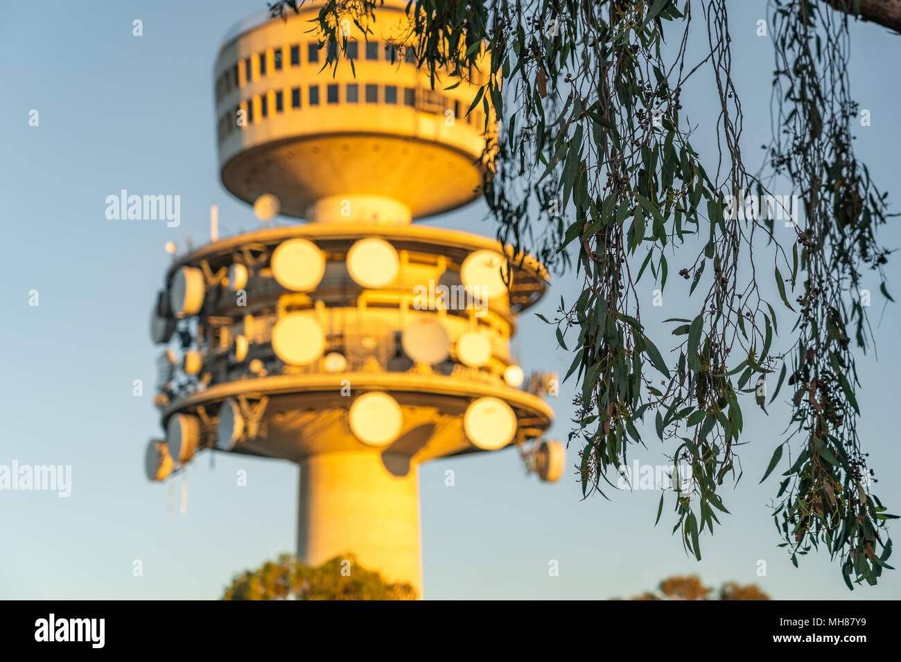 Canberra, Australia - Blurred background image of the Telstra Tower on ...