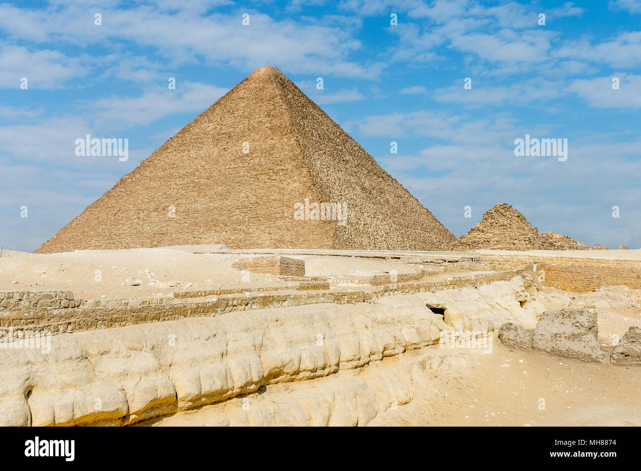 Pyramid of Menkaure, the Giza Plateau, the smallest of the three ...