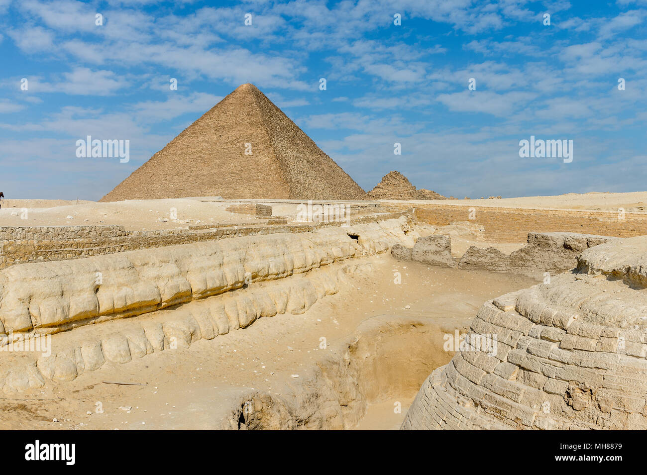 Pyramid of Menkaure, the Giza Plateau, the smallest of the three ...