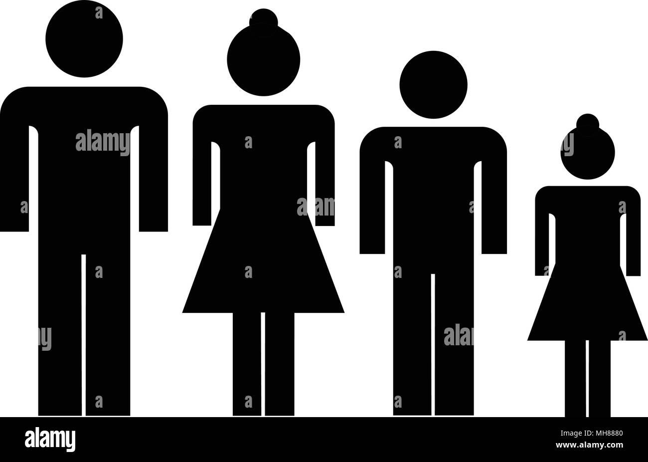 Family flat icon, vector icon on white background Stock Vector Image ...