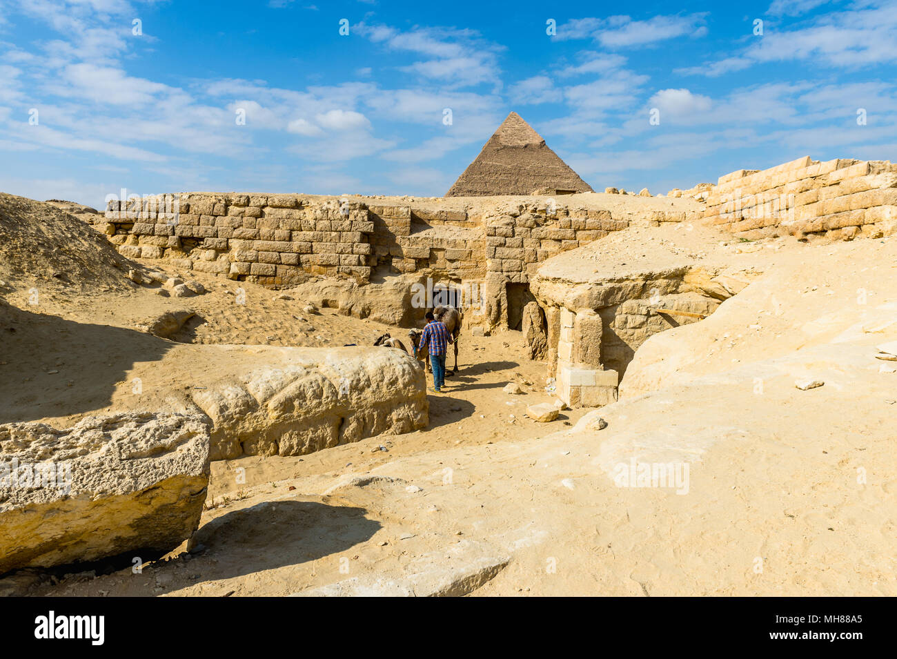 Giza Necropolis, Giza Plateau, Egypt. UNESCO World Heritage Stock Photo ...
