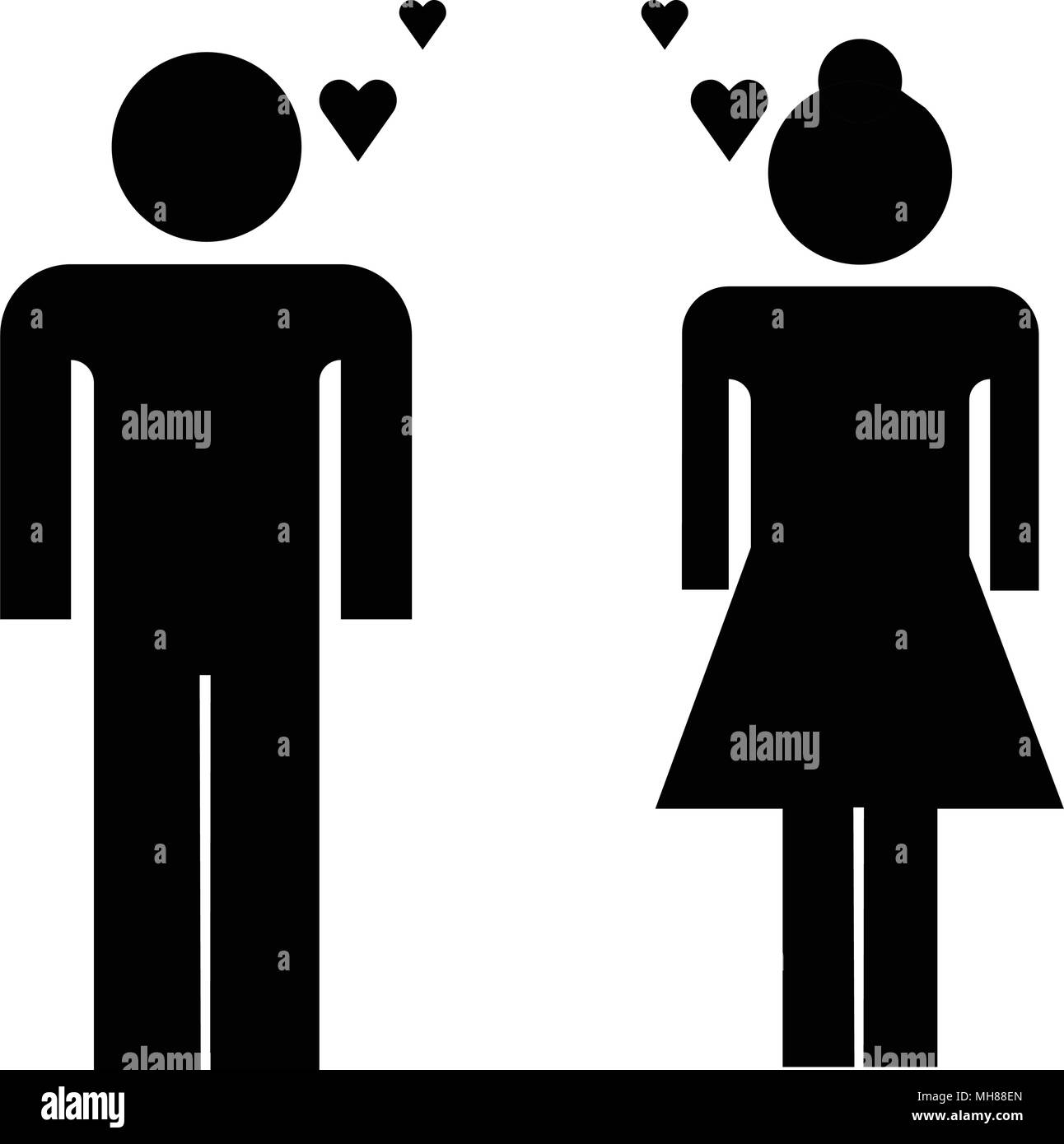 Loving couple icon, vector icon on white background Stock Vector Image ...