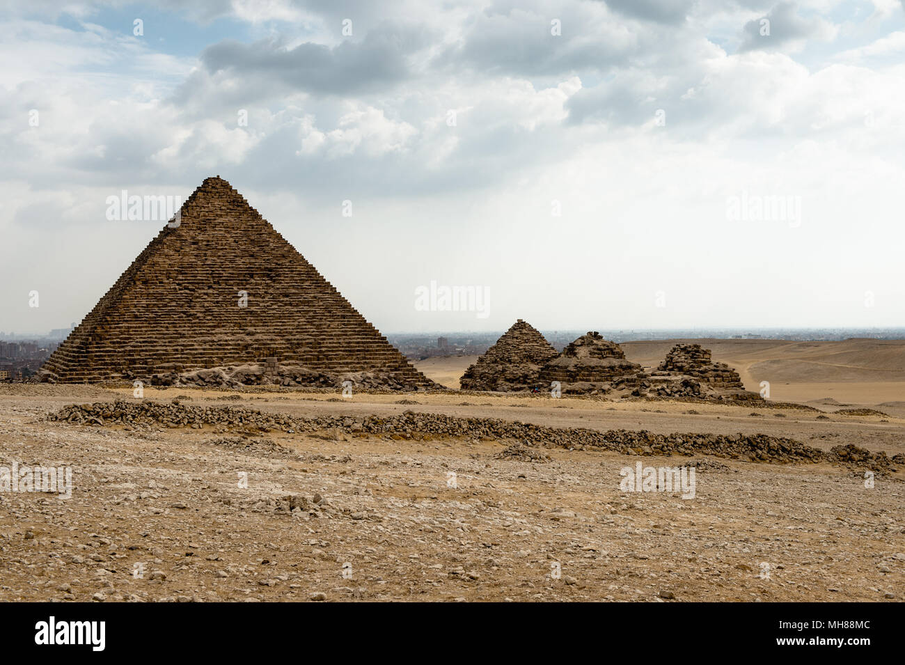 Ruins of the Great Pyramids at the Giza Necropolis, Giza Plateau, Egypt ...