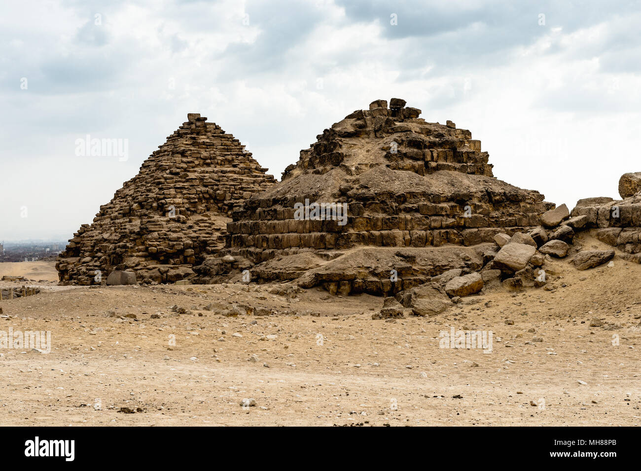 Ruins of the Great Pyramids at the Giza Necropolis, Giza Plateau, Egypt ...