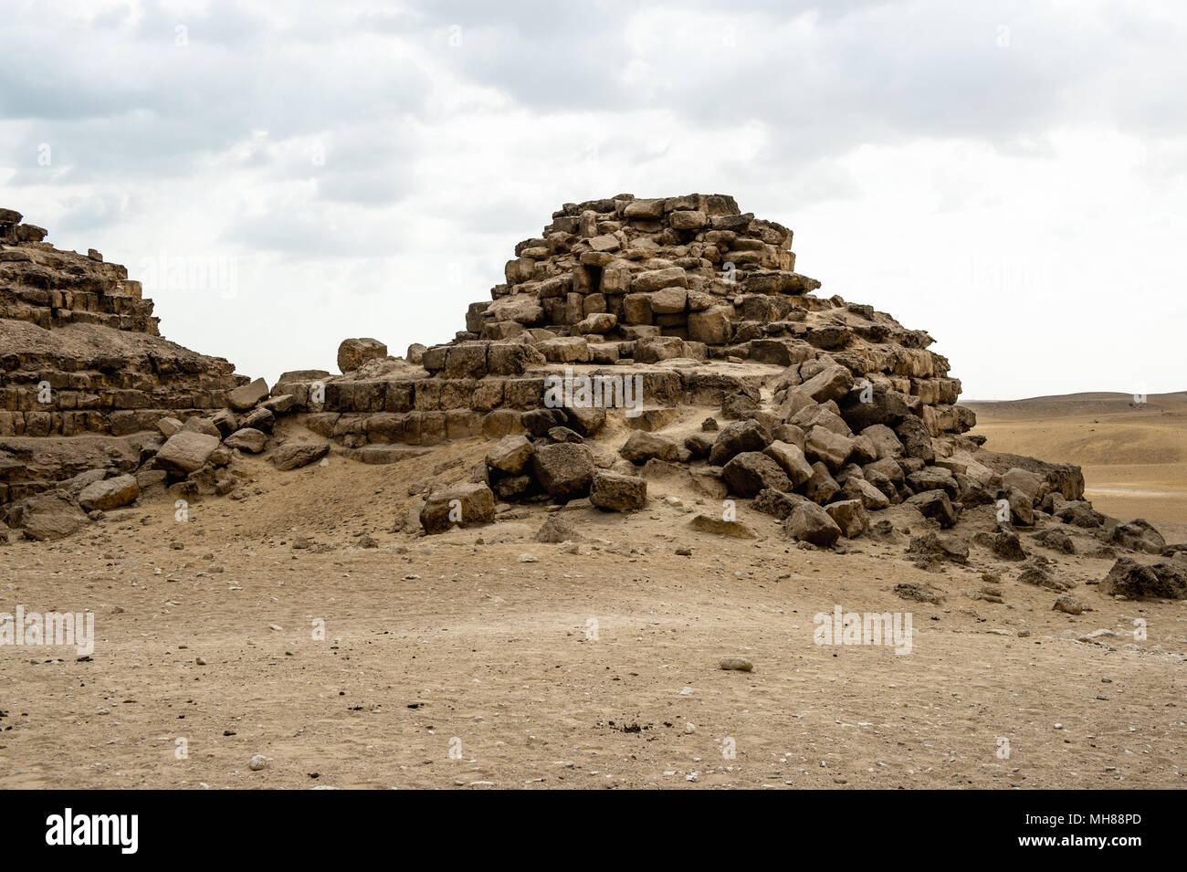 Ruins of the Great Pyramids at the Giza Necropolis, Giza Plateau, Egypt ...