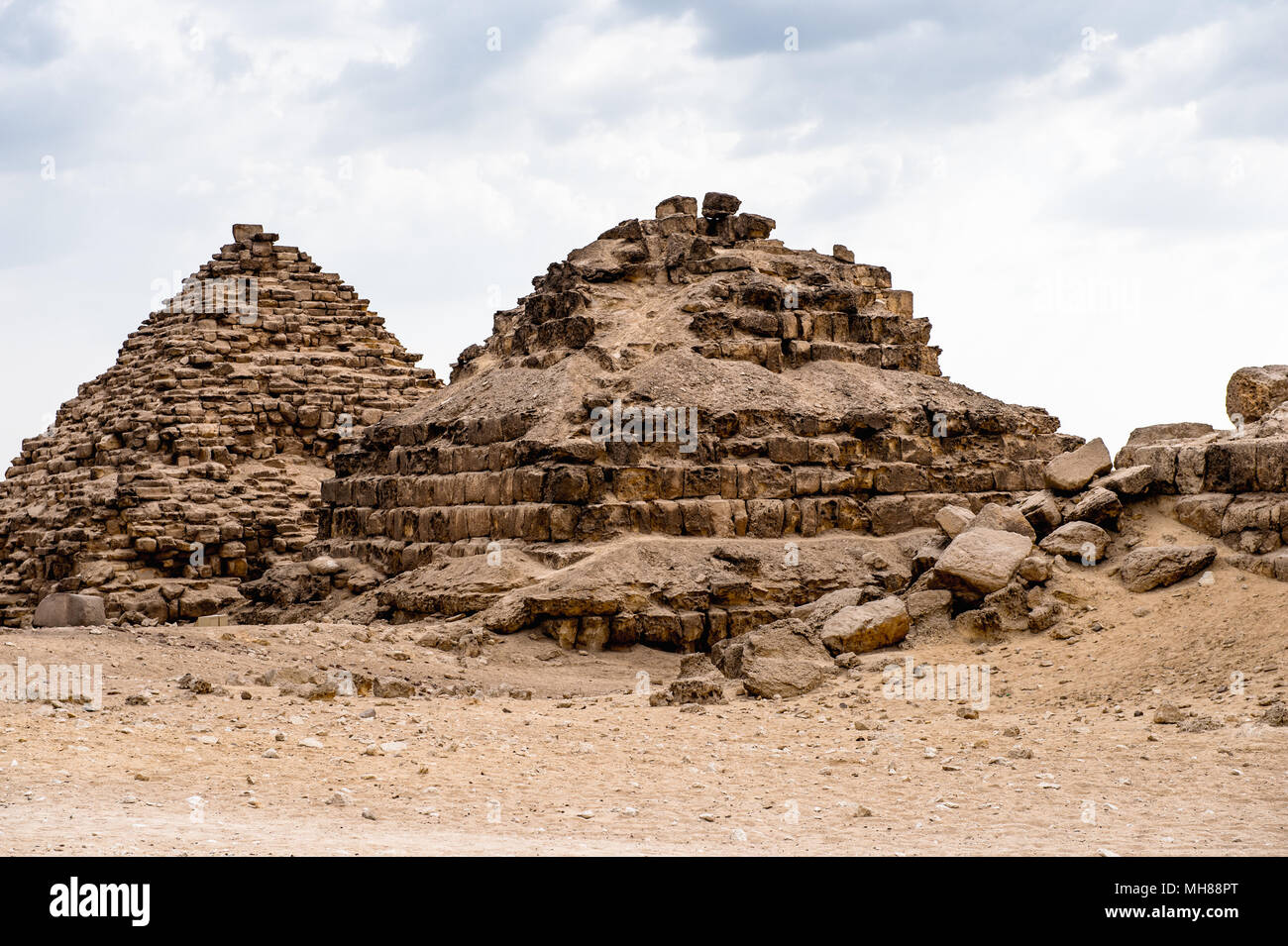 Ruins of the Great Pyramids at the Giza Necropolis, Giza Plateau, Egypt ...