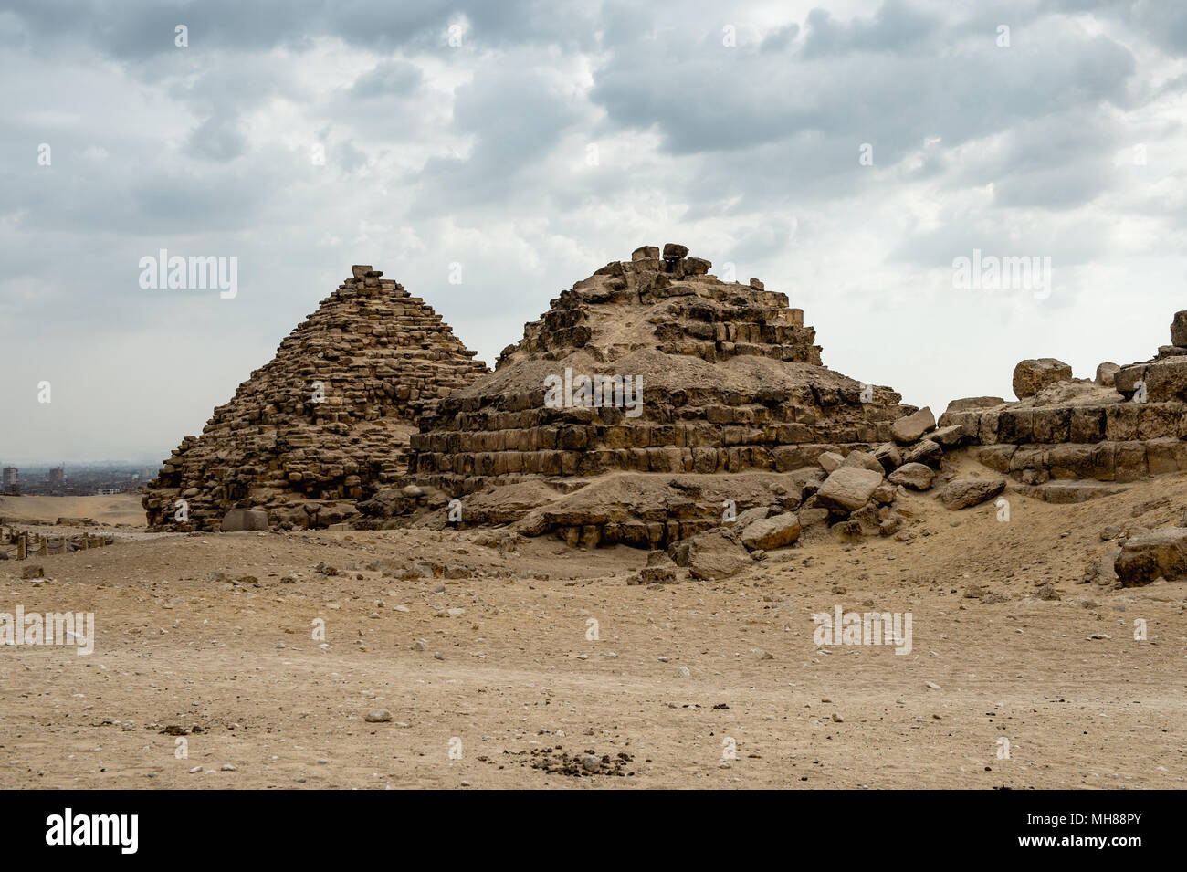 Ruins of the Great Pyramids at the Giza Necropolis, Giza Plateau, Egypt ...
