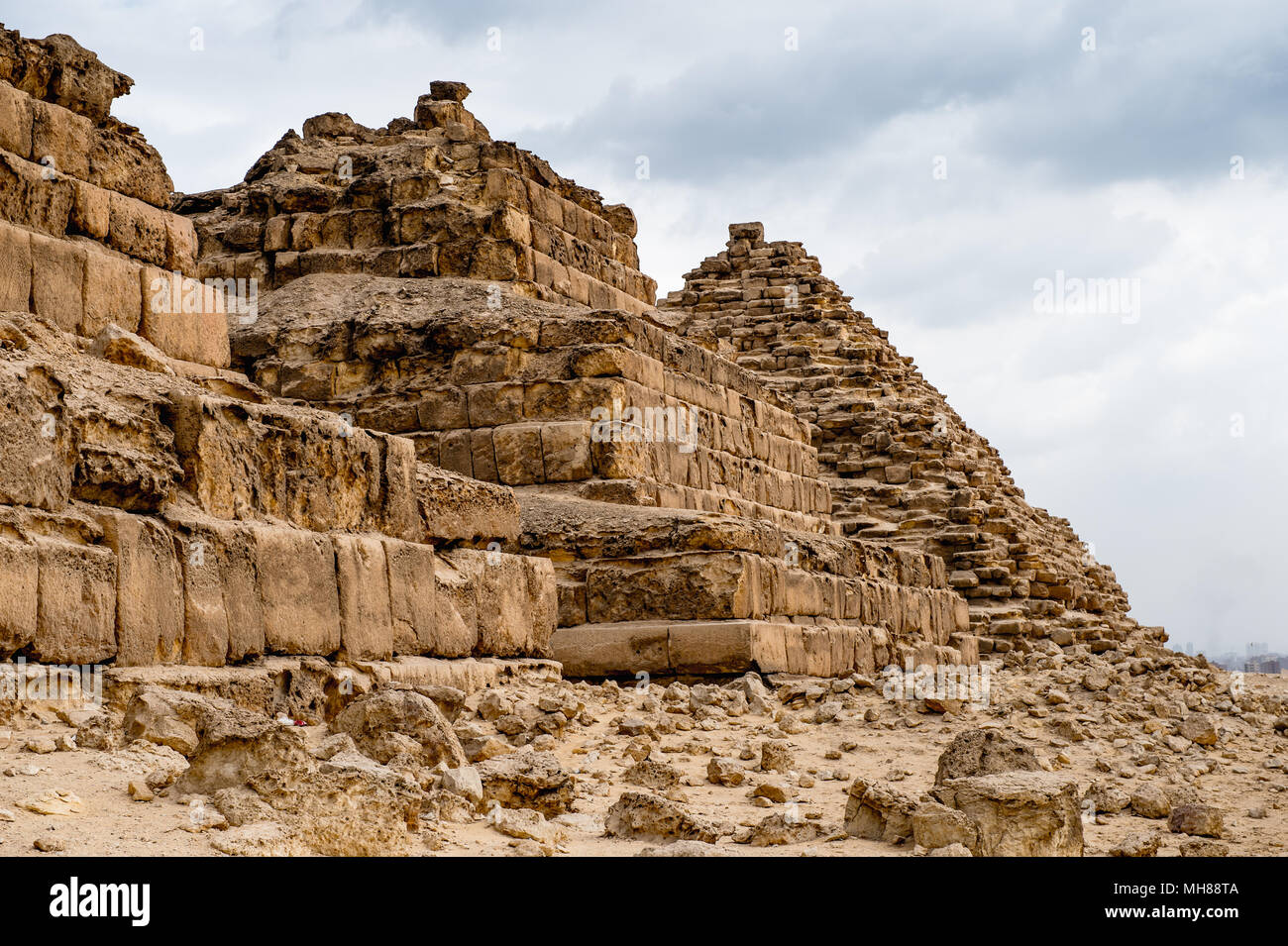 Ruins of the Great Pyramids at the Giza Necropolis, Giza Plateau, Egypt ...