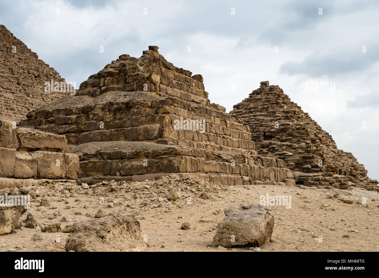 Ruins of the Great Pyramids at the Giza Necropolis, Giza Plateau, Egypt ...