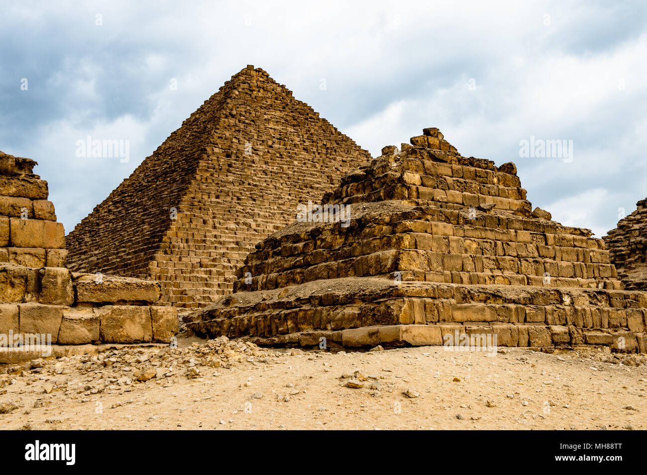 Ruins of the Great Pyramids at the Giza Necropolis, Giza Plateau, Egypt ...