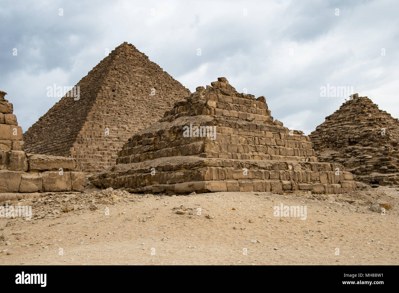 Ruins of the Great Pyramids at the Giza Necropolis, Giza Plateau, Egypt ...