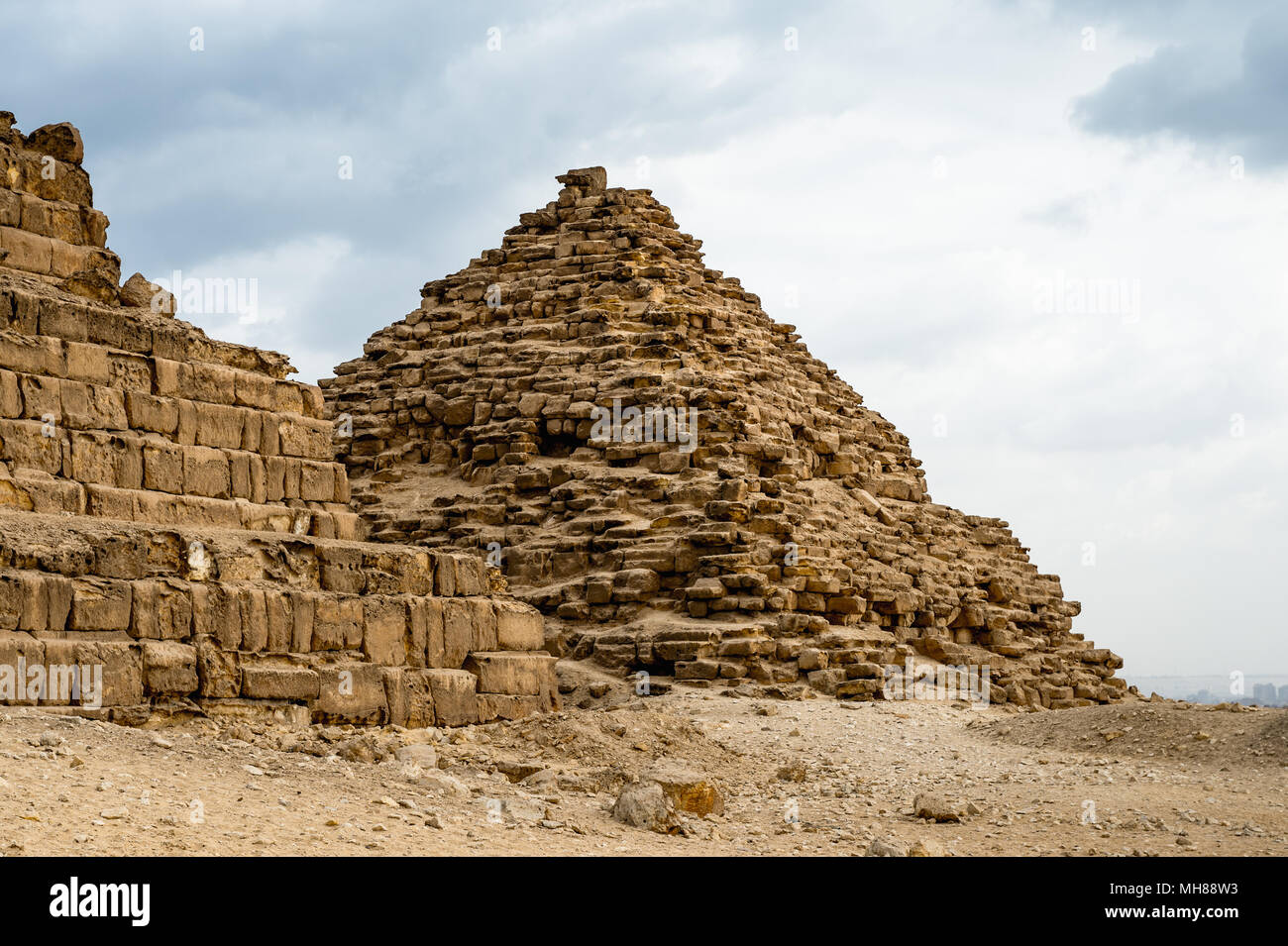 Ruins of the Great Pyramids at the Giza Necropolis, Giza Plateau, Egypt ...