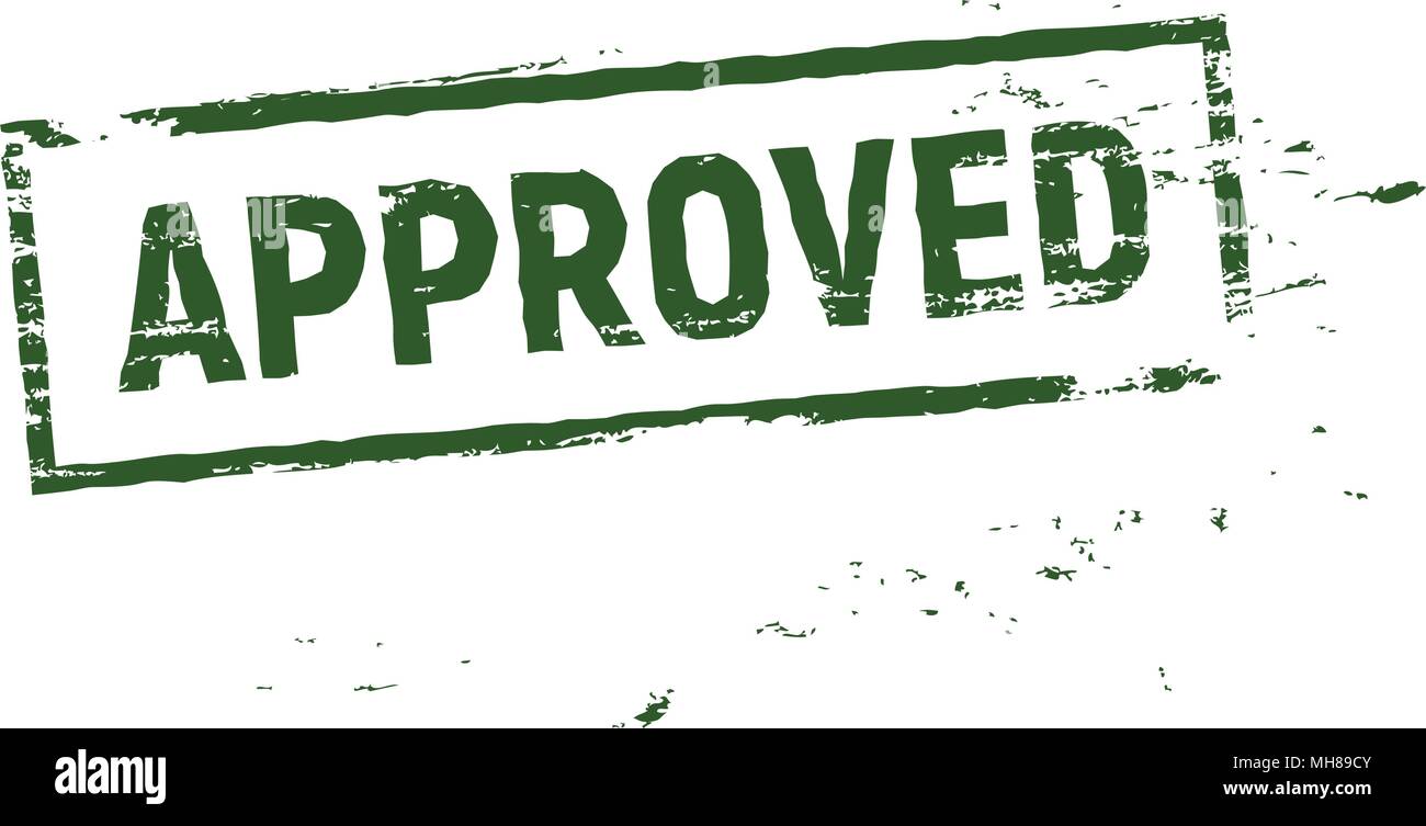 Quality control approved stamp green color vector template. Grunge ...