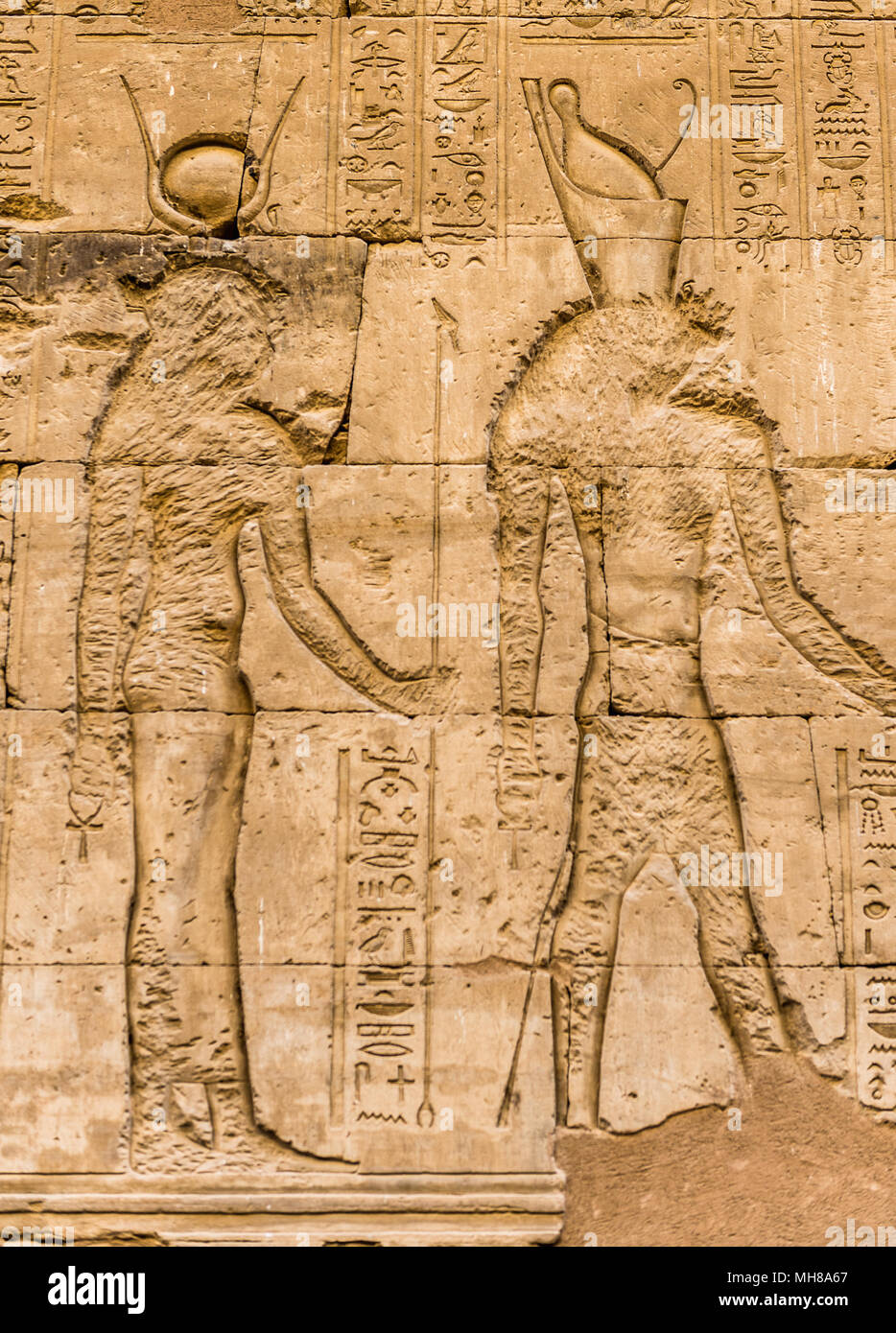 Authentic Hieroglyphic illustration of the Egyptian god Horus on the ...