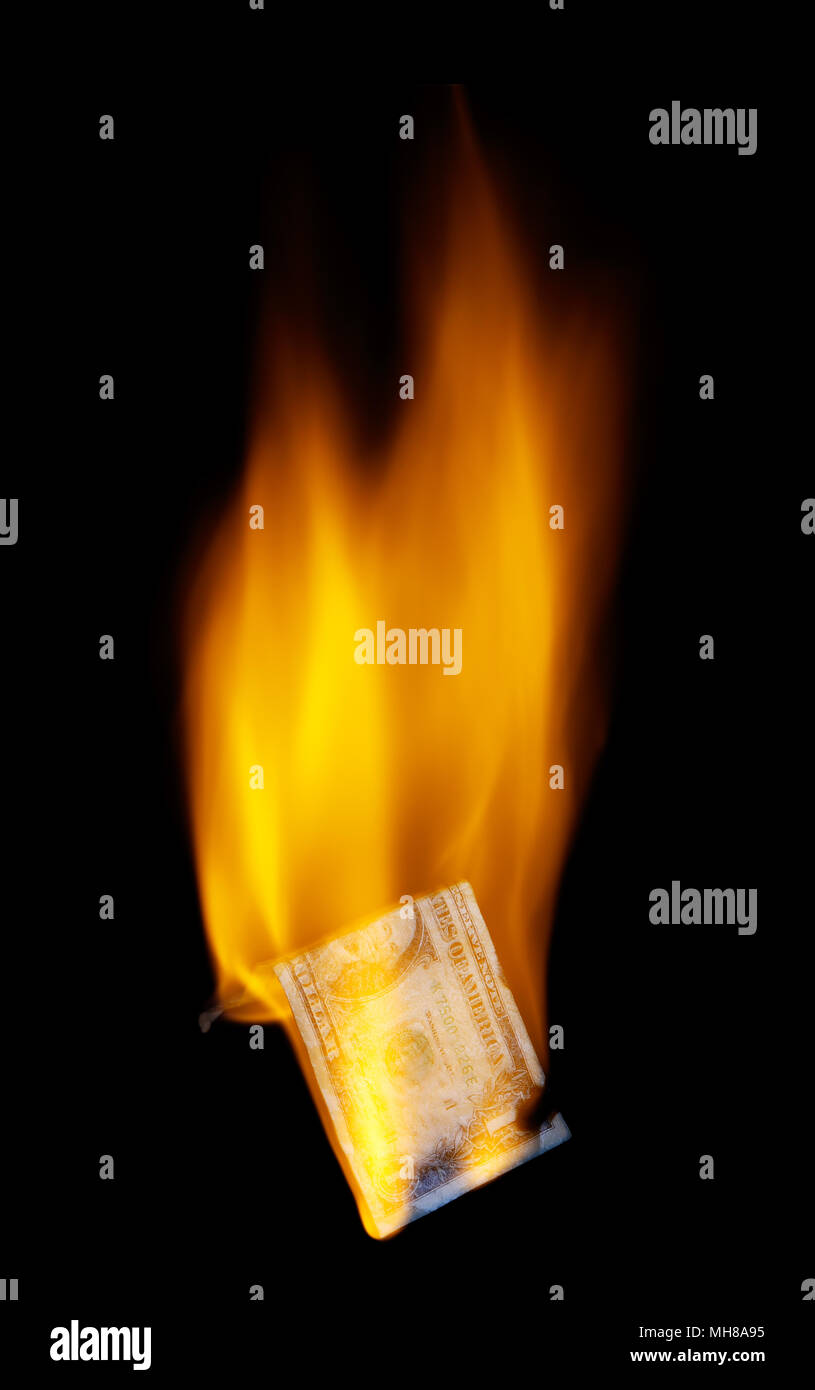 Burning banknote hi-res stock photography and images - Alamy