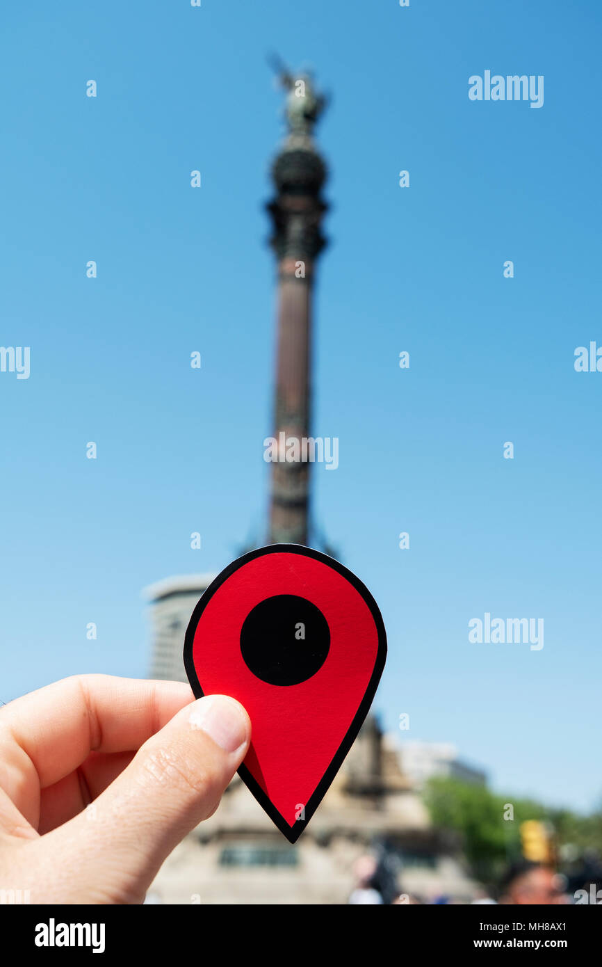 Map city barcelona map pin hi-res stock photography and images - Alamy