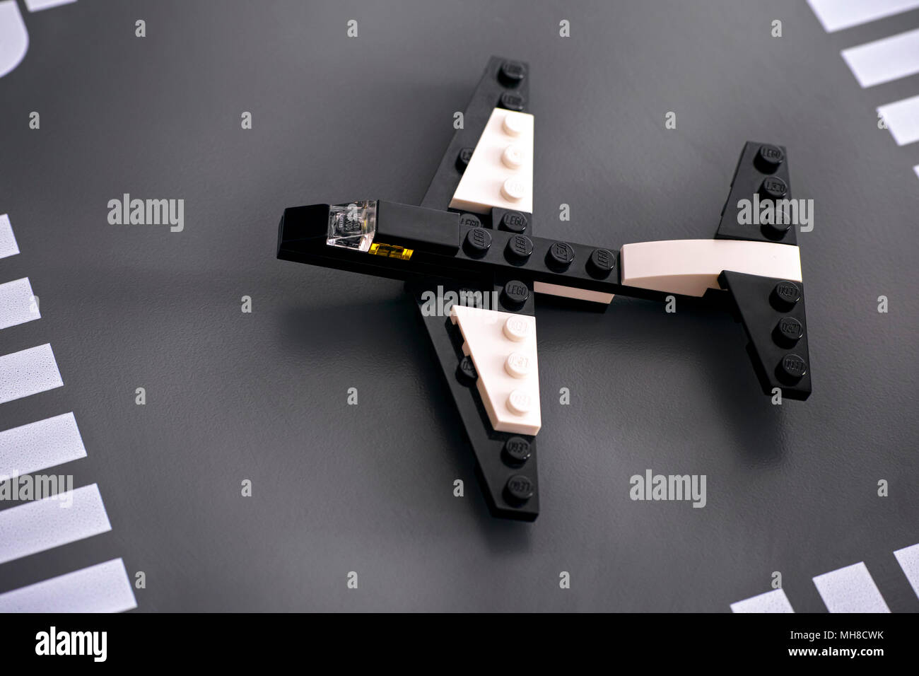 Tambov, Russian Federation - September 11, 2014 Lego custom made plane ...