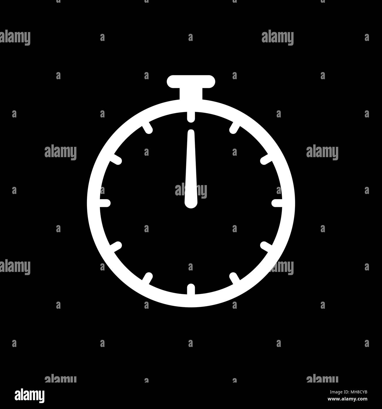 Timer clock icon ui simple style flat illustration Stock Vector Image ...