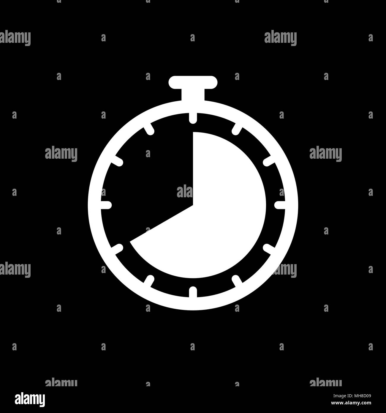 Timer clock icon ui simple style flat illustration Stock Vector Image ...