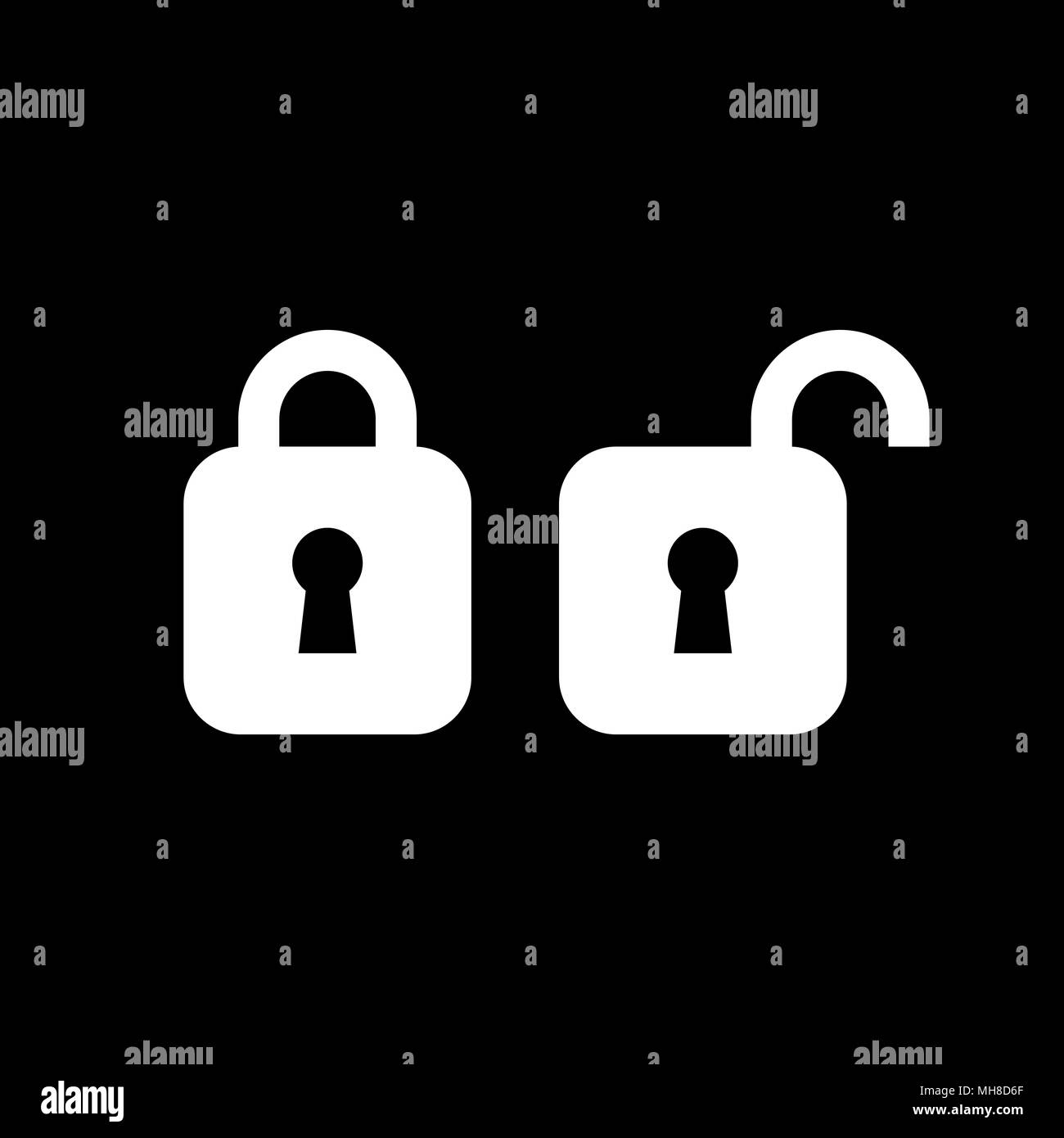 Lock unlock icon ui simple style flat illustration Stock Vector Image ...