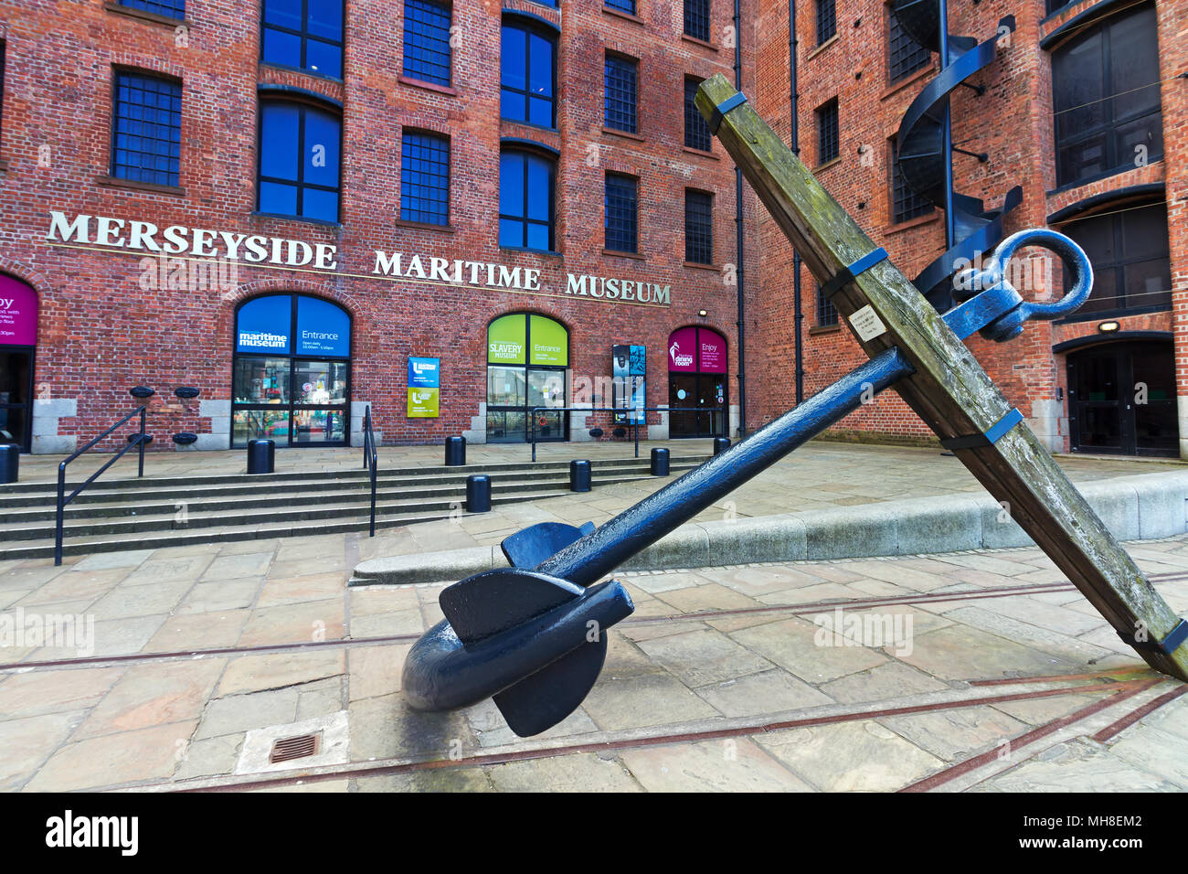 Front view of the entrance to the Merseyside Maritime Museum in the ...