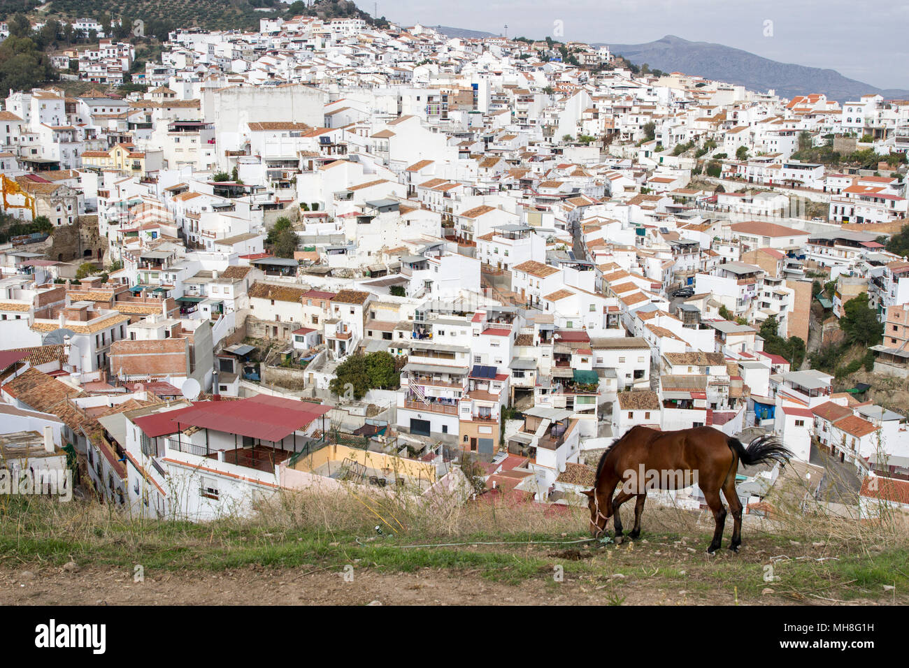 View of Alora from a birds eye view Stock Photo - Alamy