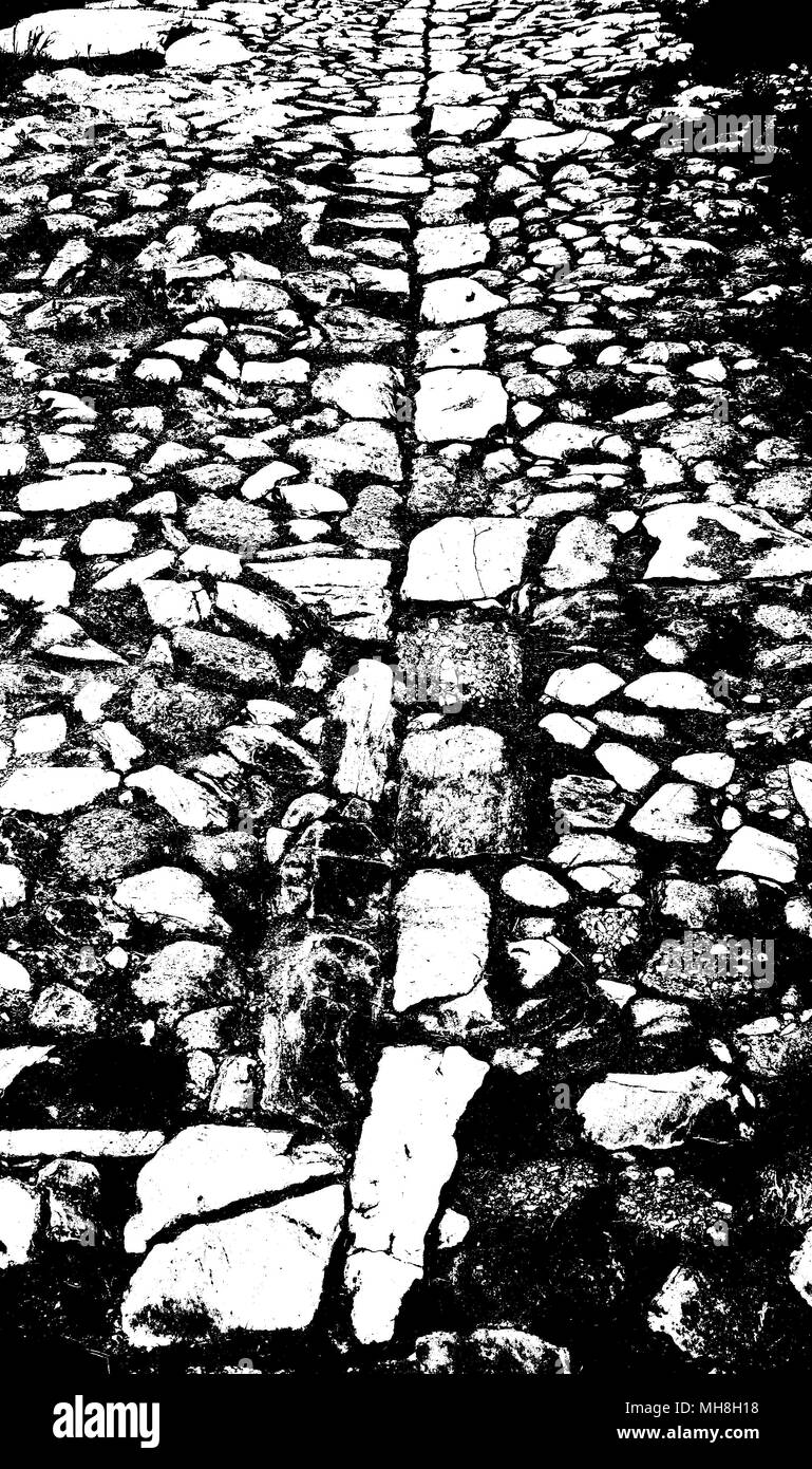 Footpath pavement sidewalk road Black and White Stock Photos & Images ...