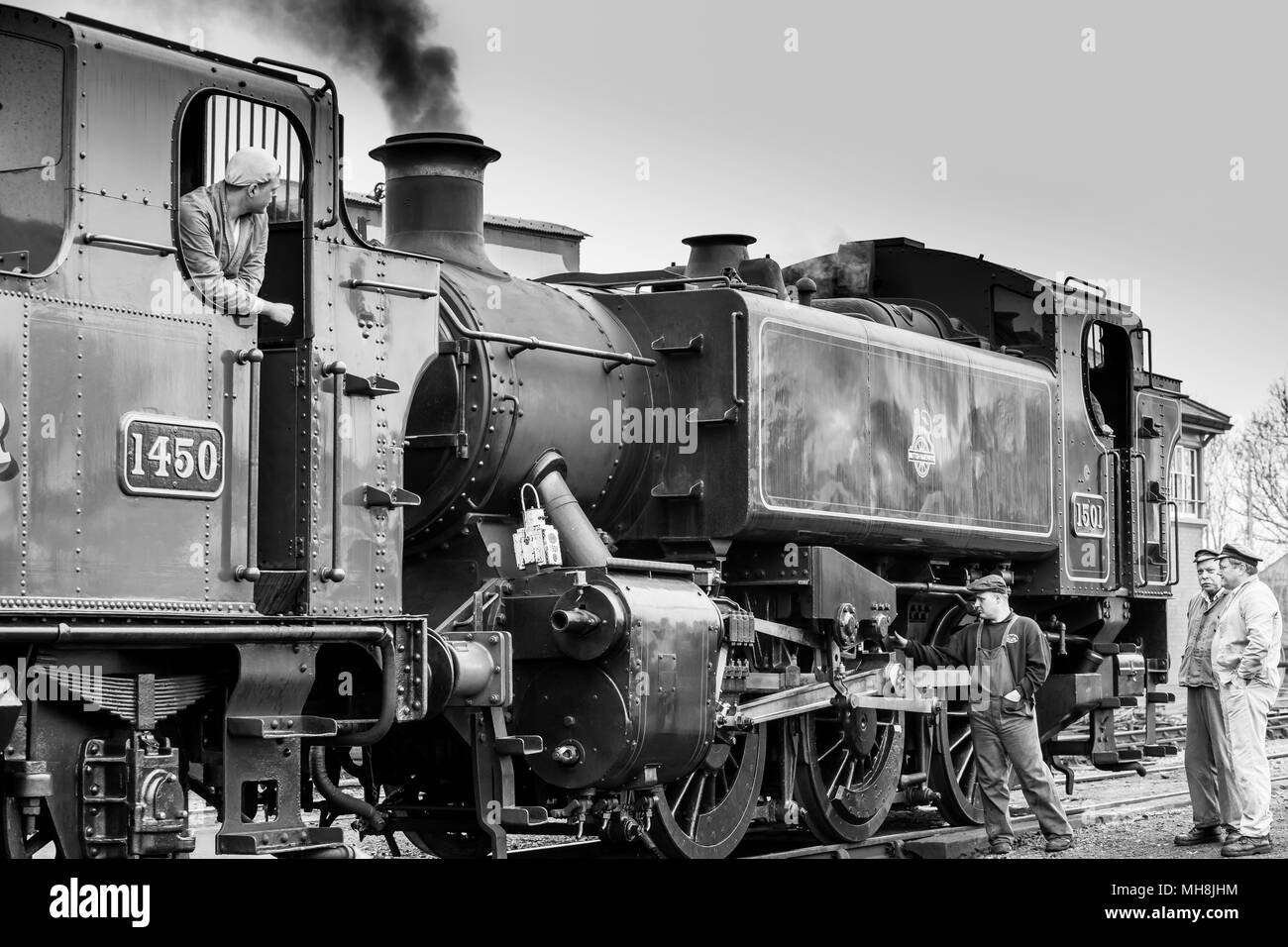 Double headed steam locomotive uk Black and White Stock Photos & Images - Alamy