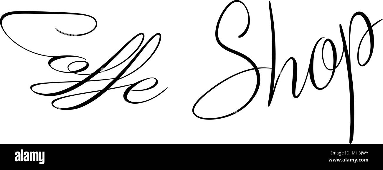 Coffe Shop text sign illustration on white background Stock Vector ...