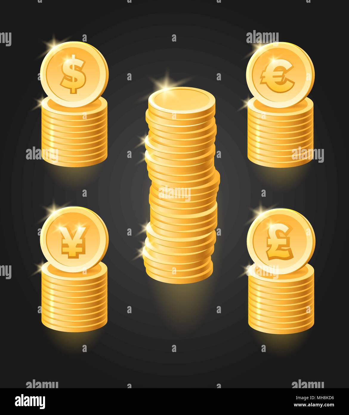 Gold coin stack Stock Vector Image & Art - Alamy
