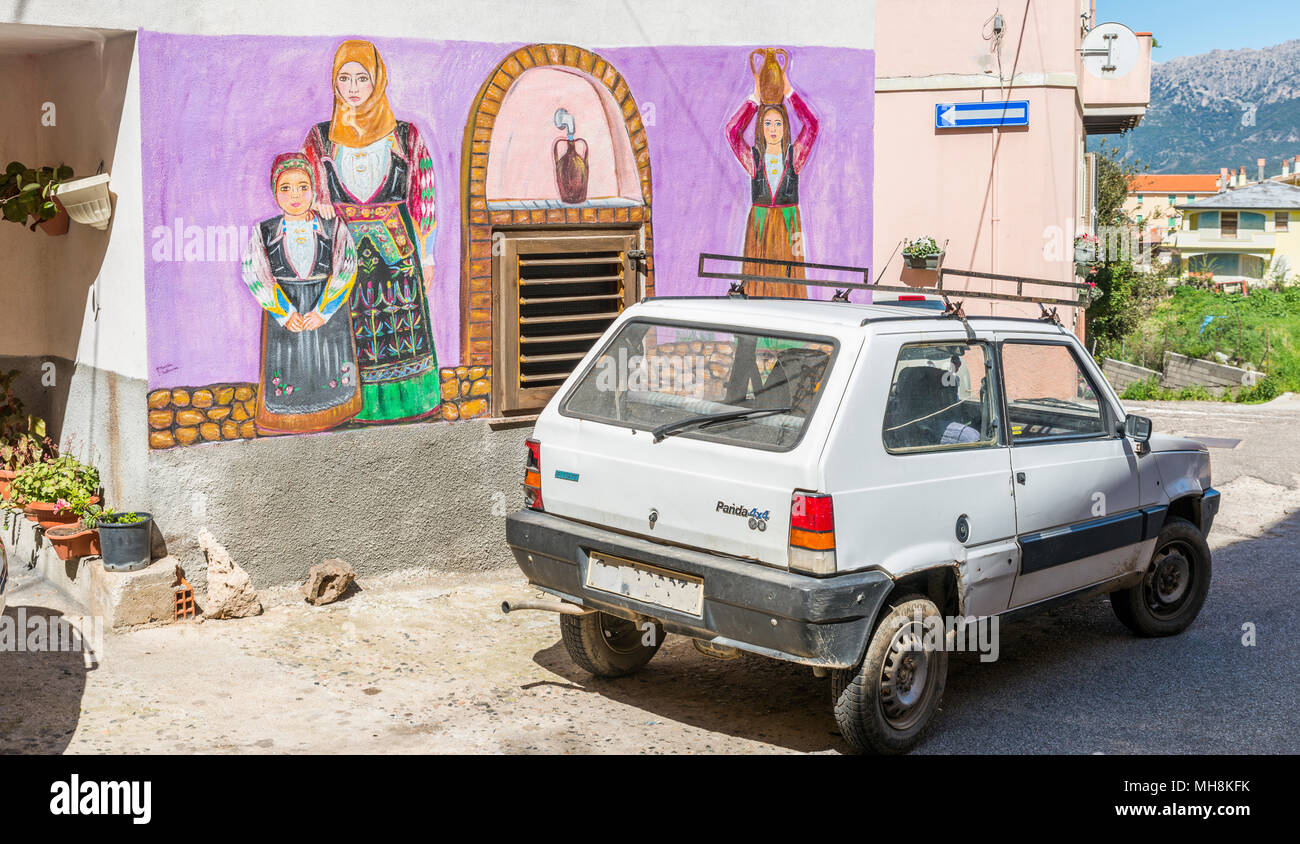 old fiat panda in orgosolo italy Stock Photo - Alamy