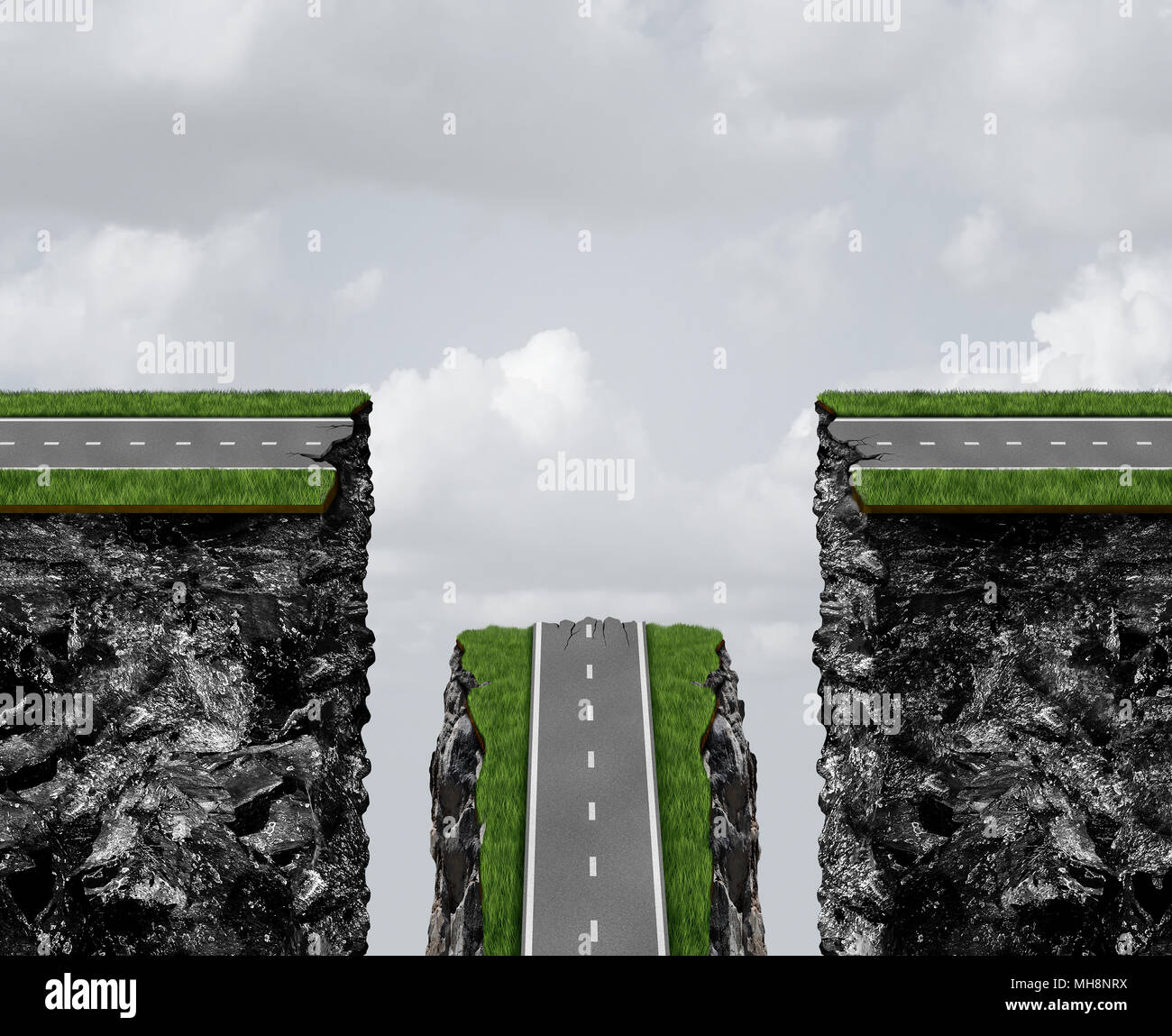 Business team problem and partnership trouble as broken pathways being ...