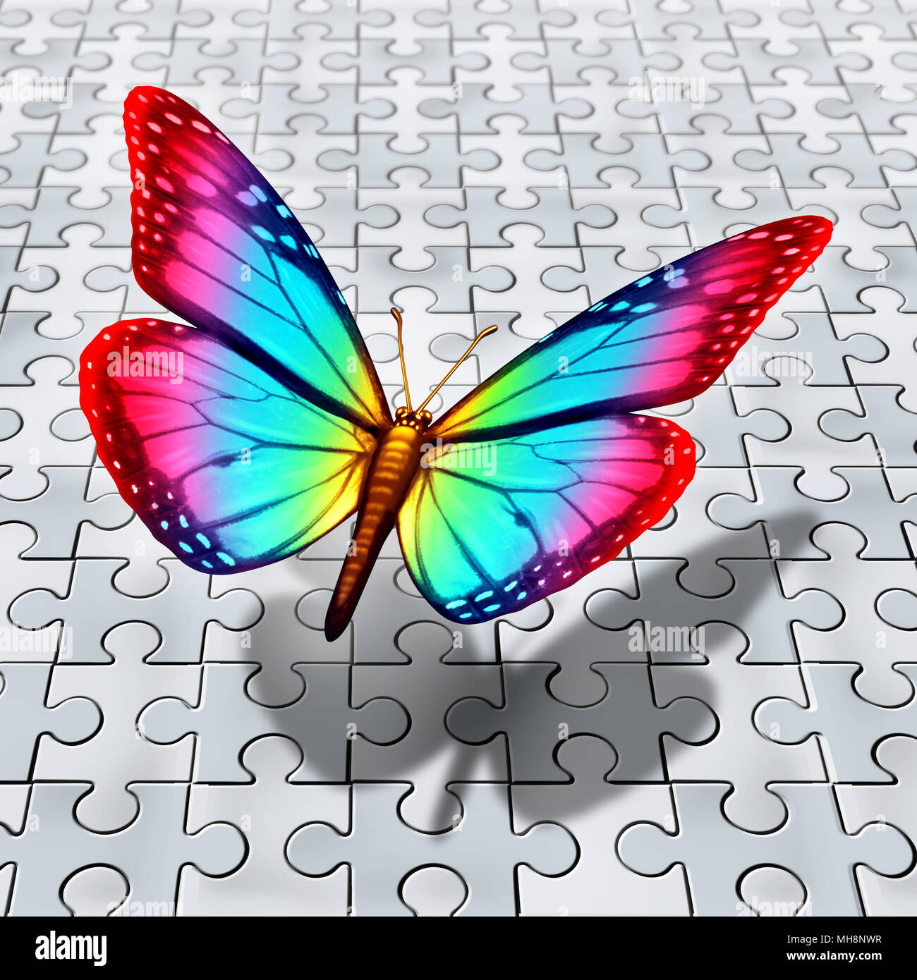 Autism Puzzle Pieces Butterfly