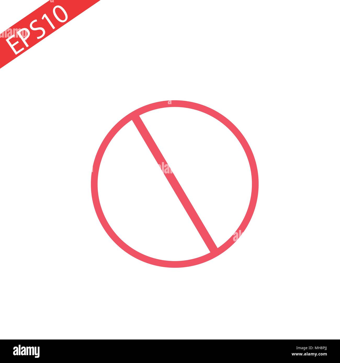 Red Prohibition sign Icon at the white background. Do Not Symbol for ...