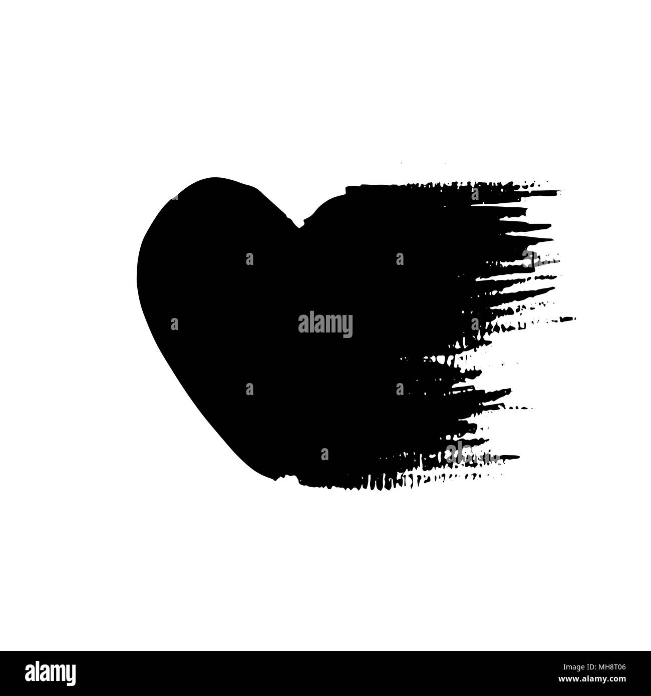 Grunge heart. Valentine day print. Vector illustration Stock Vector ...