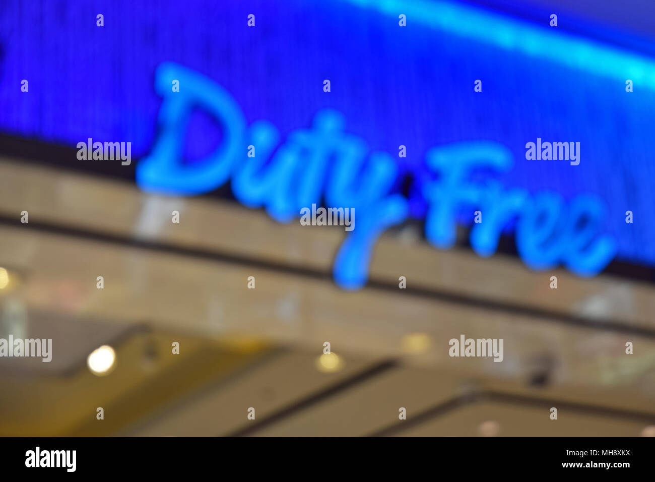 Blurred Duty Free sign Stock Photo - Alamy