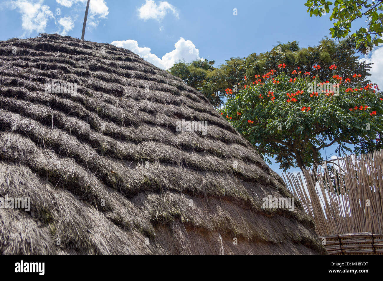 A reconstruction of the King's Palace in Nyanza, Rwanda, Africa Stock ...