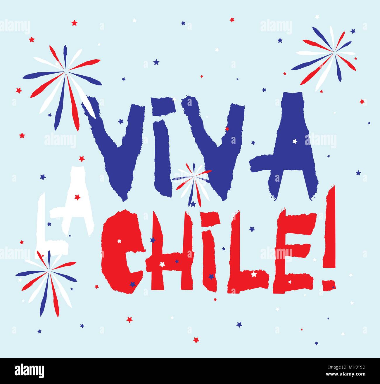 Flat fiestas patrias design for banner, apparel print, independence ...